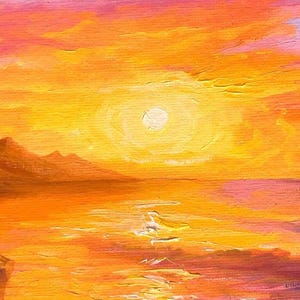Oregon Beach. Sunset. Original Oil Painting. Seascape. Ocean Painting ...