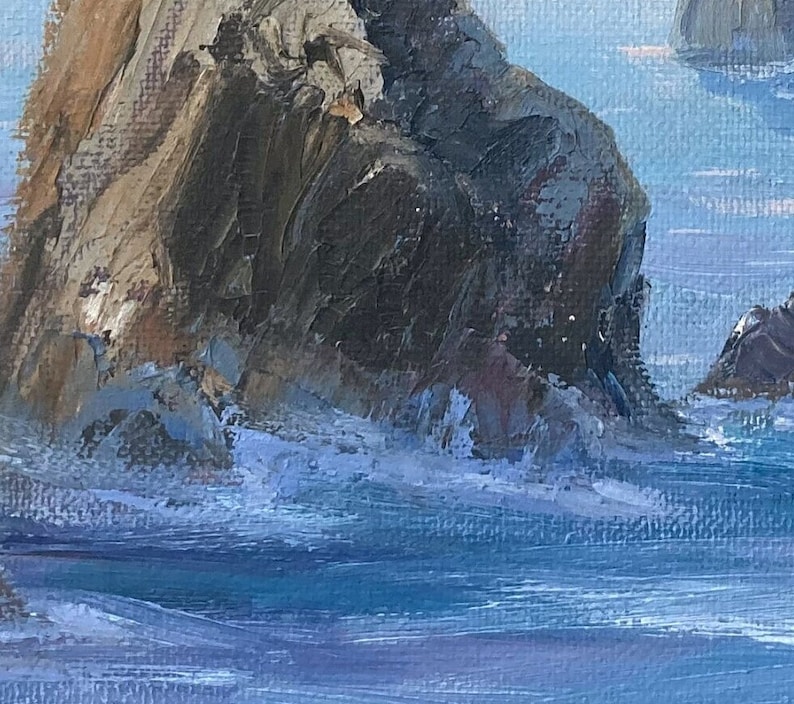 Original Oil Painting. Mack Arch Rock. Oregon Seascape. Canvas 12x9 ...