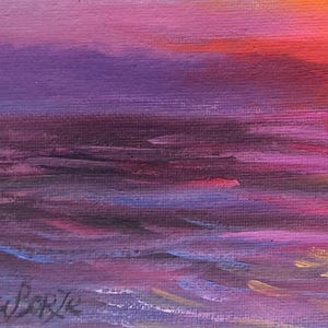Sunset Oil Painting. Original Oil Painting. Oregon. Seascape. Landscape ...