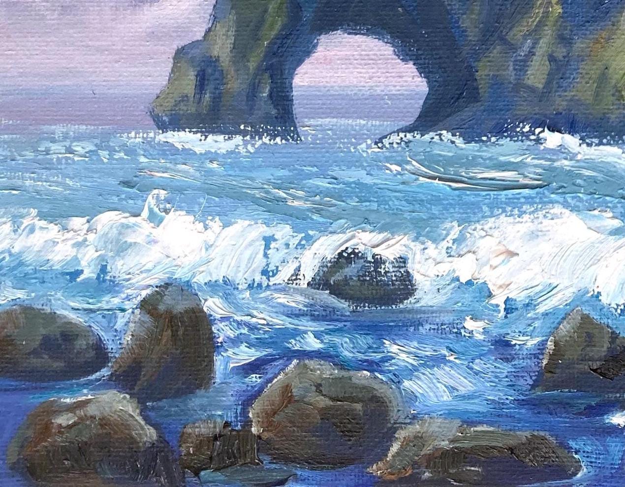 Original Oil Painting. Mack Arch Rock, Oregon. Seascape. Canvas 12x9 ...