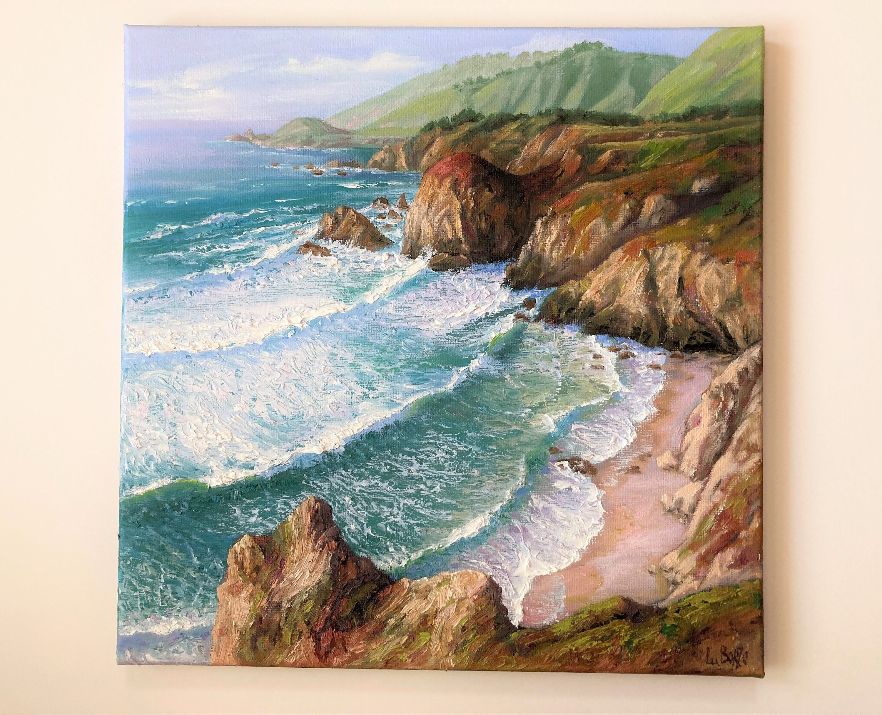 Big Sur. Original Oil Painting on Canvas 12x12 Inch. - Etsy