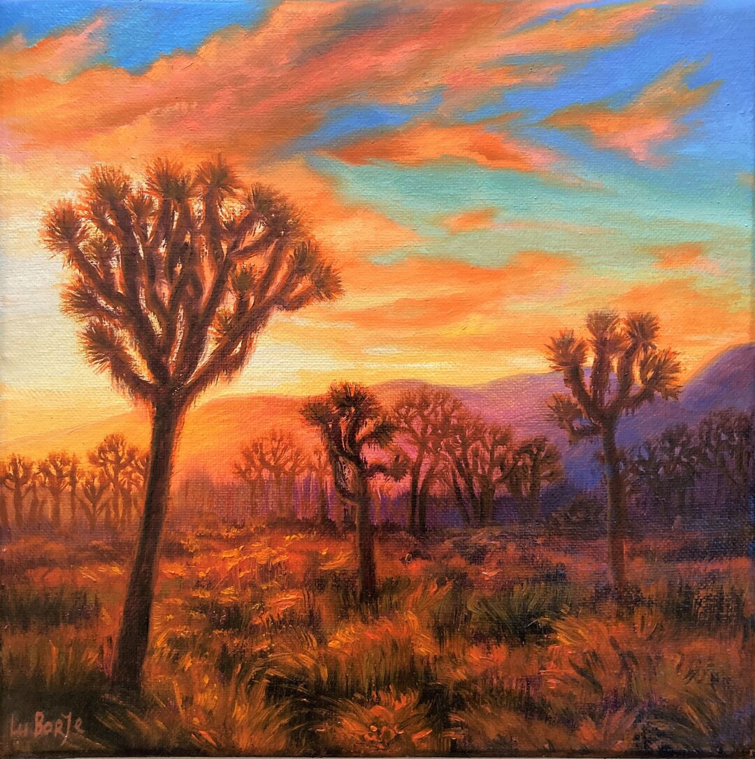 Joshua Tree at Sunset. Original Oil Painting. California - Etsy