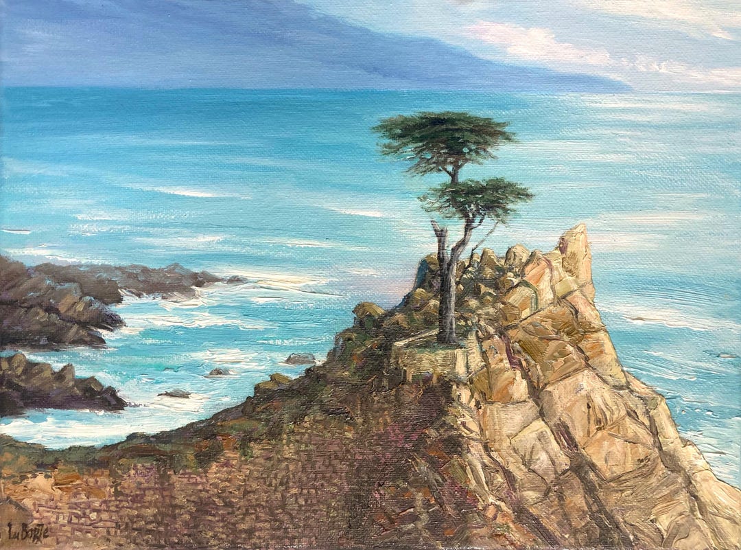 ORIGINAL Oil Painting. Monterey Cypress Tree. Pebble Beach.california ...