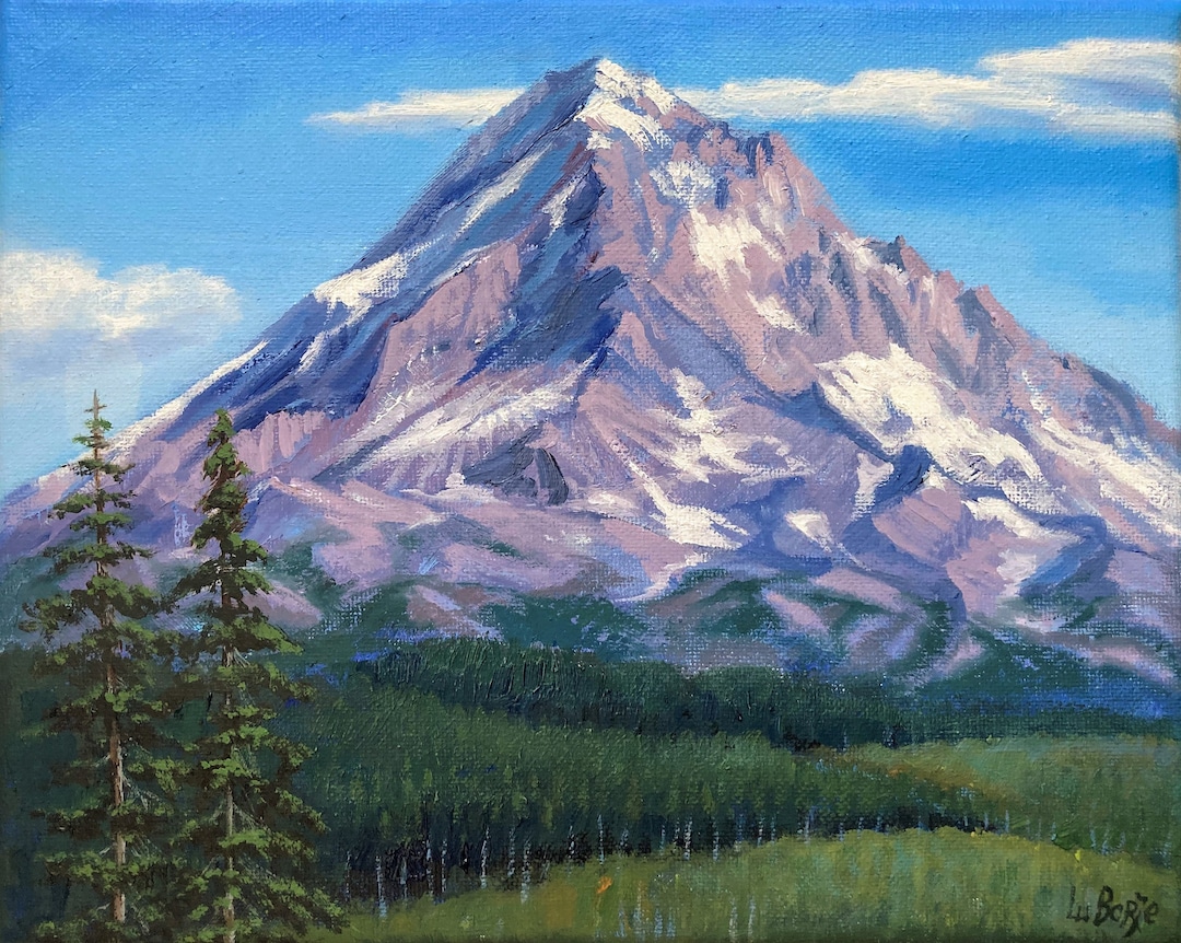 Mount Hood. Original Oil Painting. Oregon Painting. Mountains Landscape ...