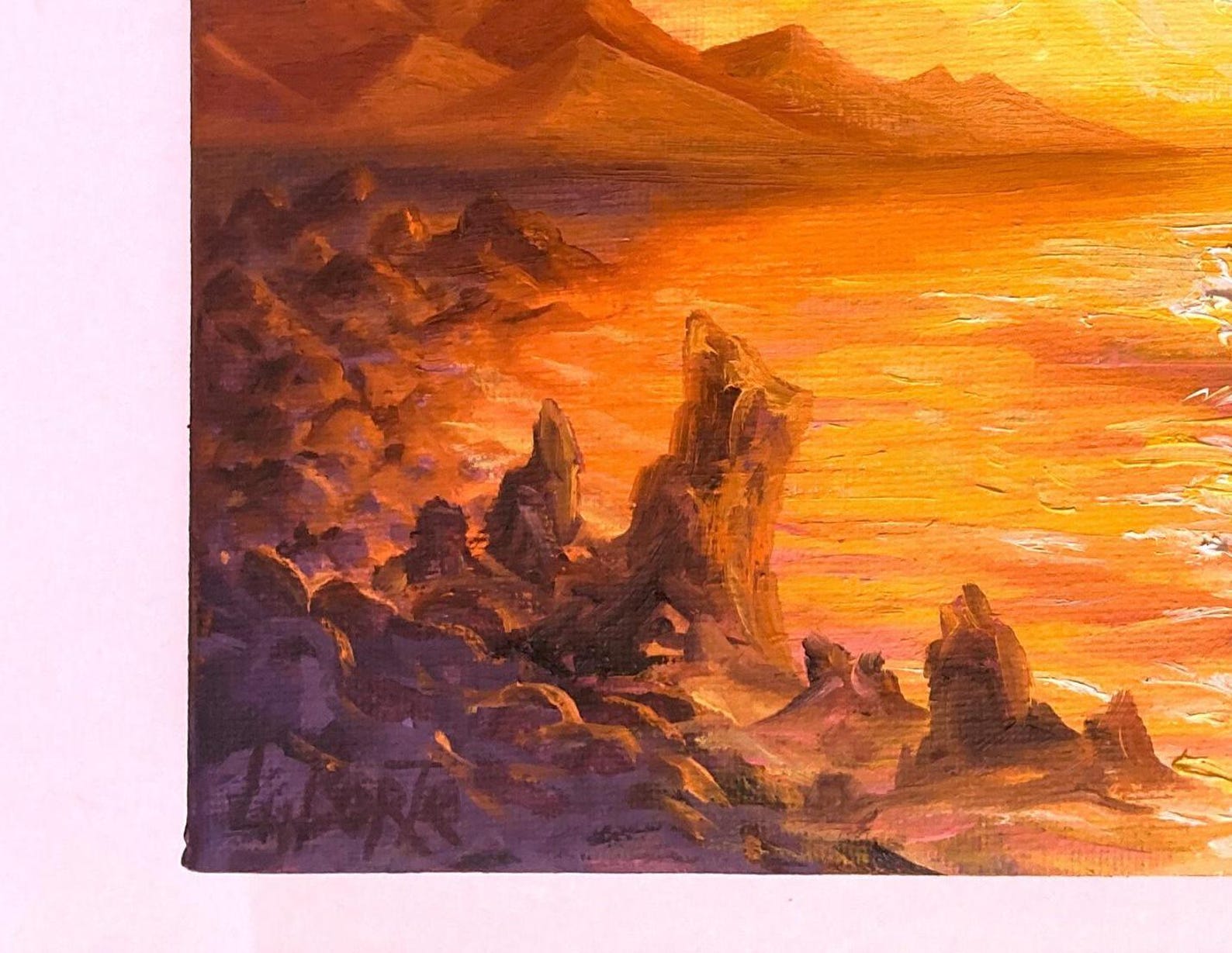 Original Oil Painting. Oregon Beach. Seascape. Ocean.sunset. Canvas ...