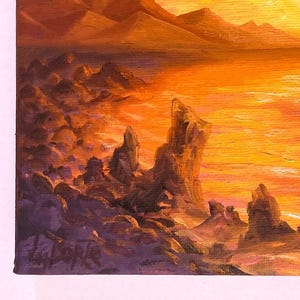 Original Oil Painting. Oregon Beach. Seascape. Ocean.sunset. Canvas ...
