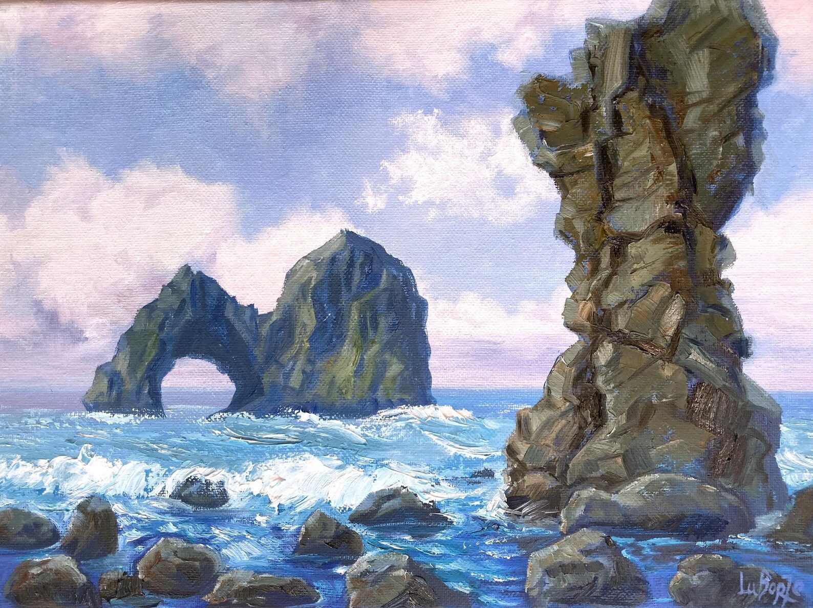Original Oil Painting. Mack Arch Rock, Oregon. Seascape. Canvas 12x9 ...