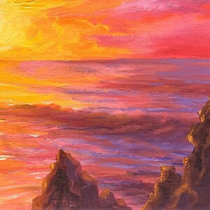 Oregon Beach. Sunset. Original Oil Painting. Seascape. Ocean Painting ...