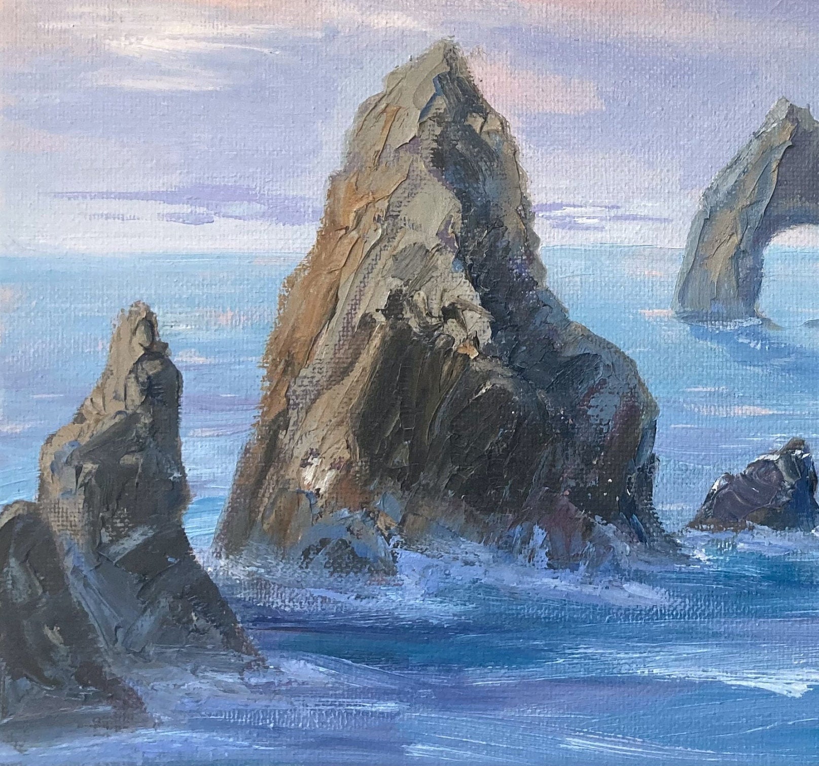 Original Oil Painting. Mack Arch Rock. Oregon Seascape. Canvas 12x9 ...