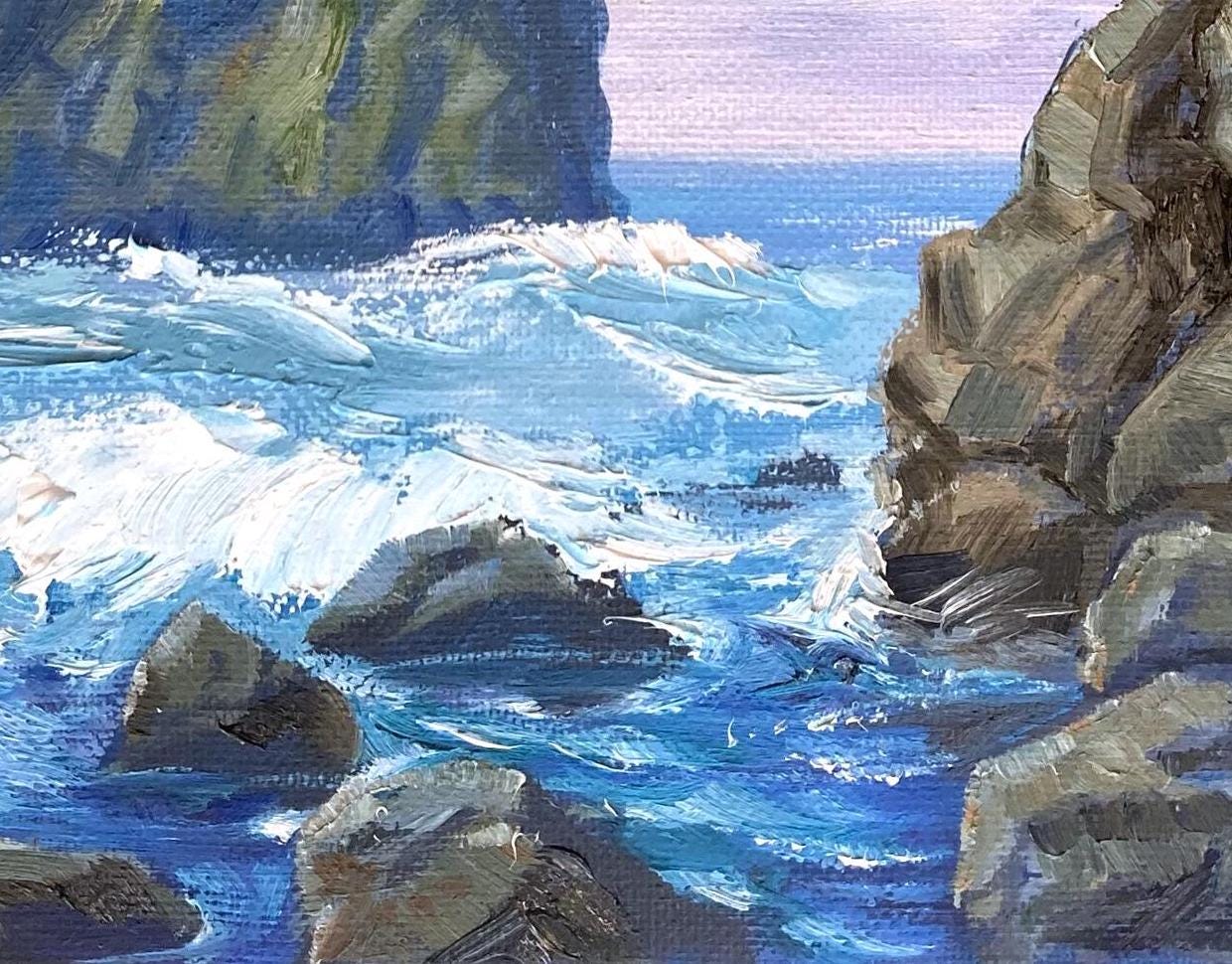 Original Oil Painting. Mack Arch Rock, Oregon. Seascape. Canvas 12x9 ...
