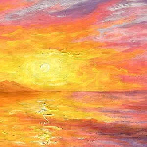 Oregon Beach. Sunset. Original Oil Painting. Seascape. Ocean Painting ...