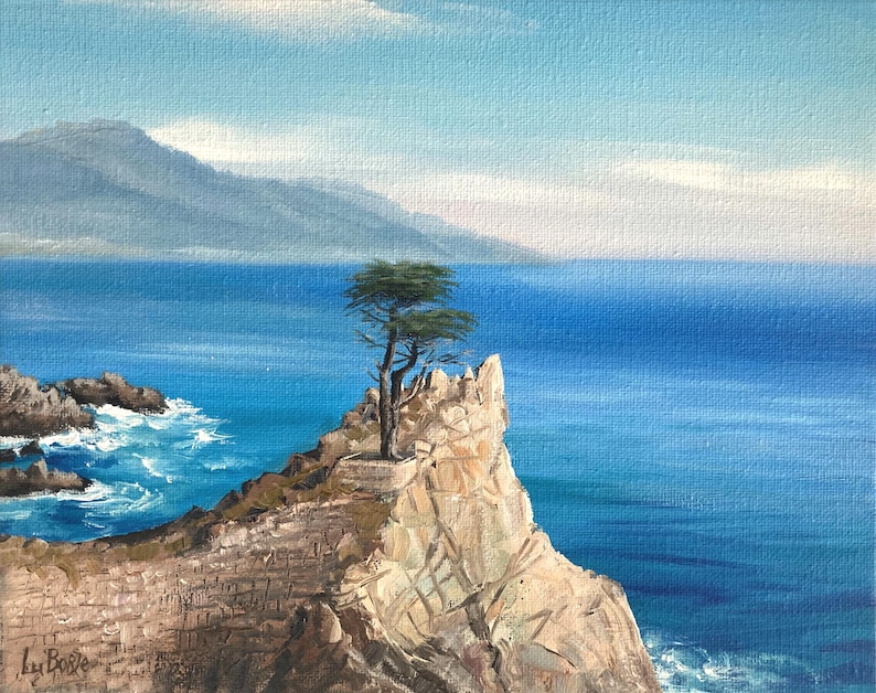 Monterey Cypress Tree. Original Oil Painting. California Landscape ...