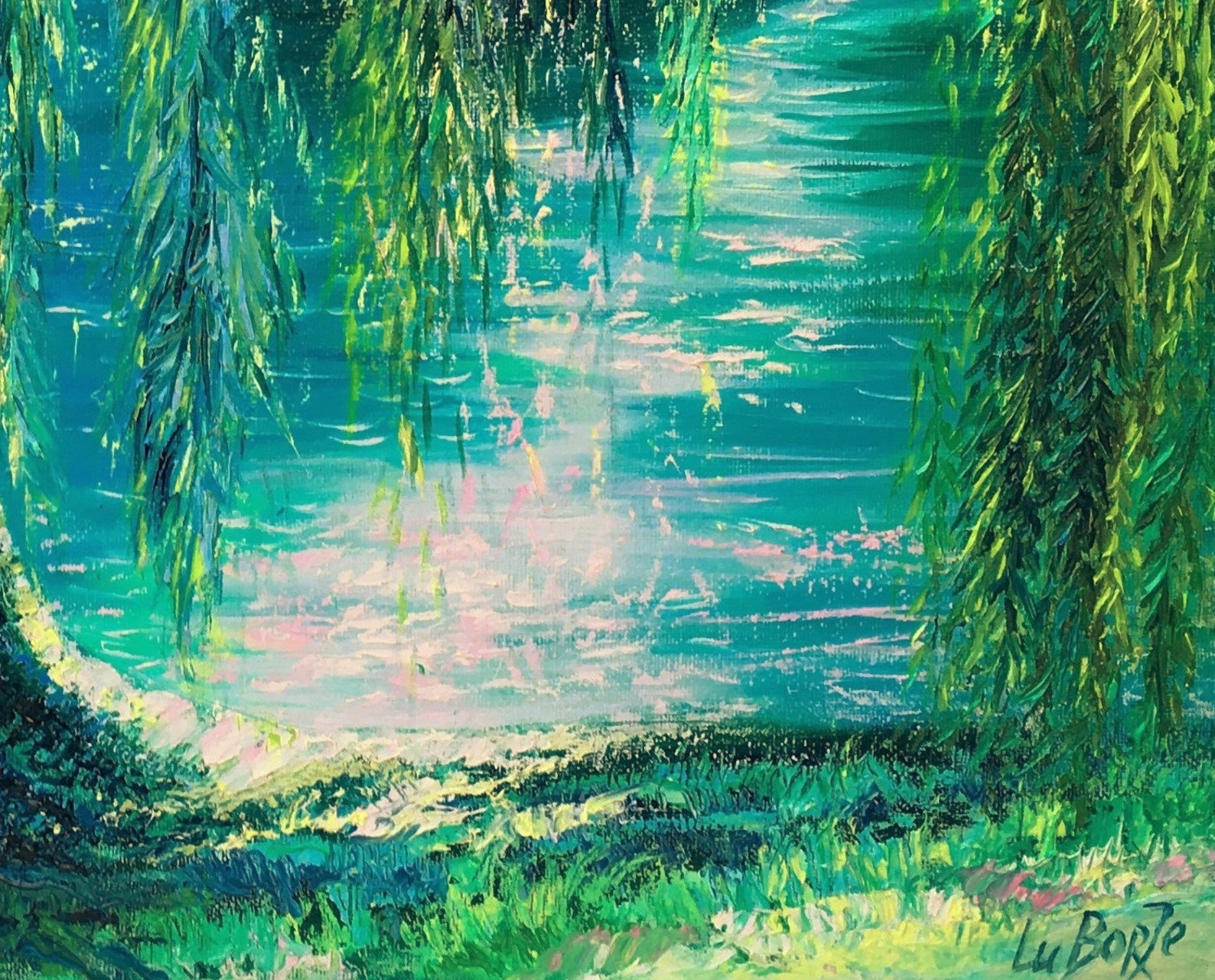 Willow Tree in Moonlight. 20x16 Inch. Original Oil Painting. - Etsy