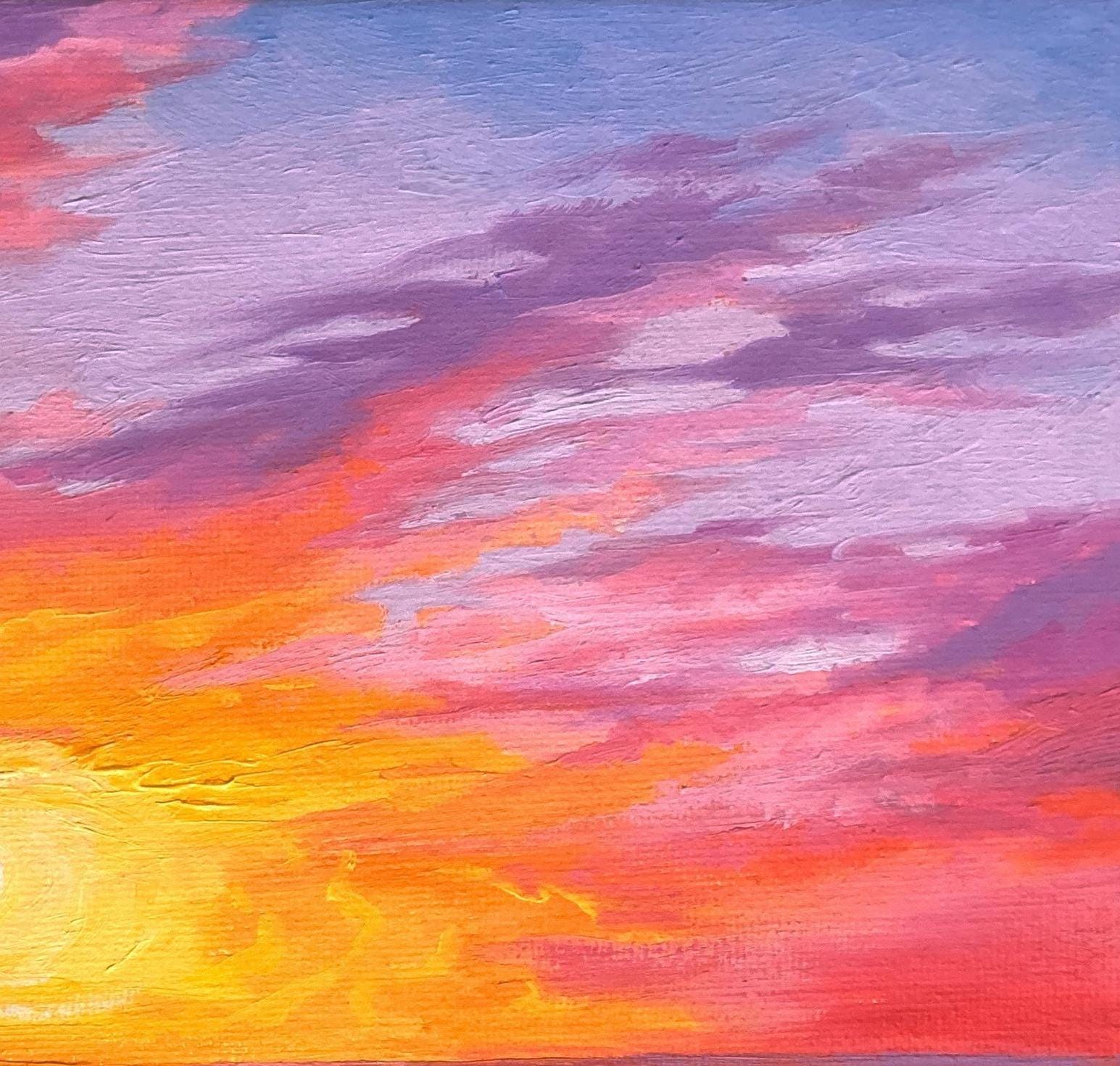 Original Oil Painting. Oregon Beach. Seascape. Ocean.sunset. Canvas ...