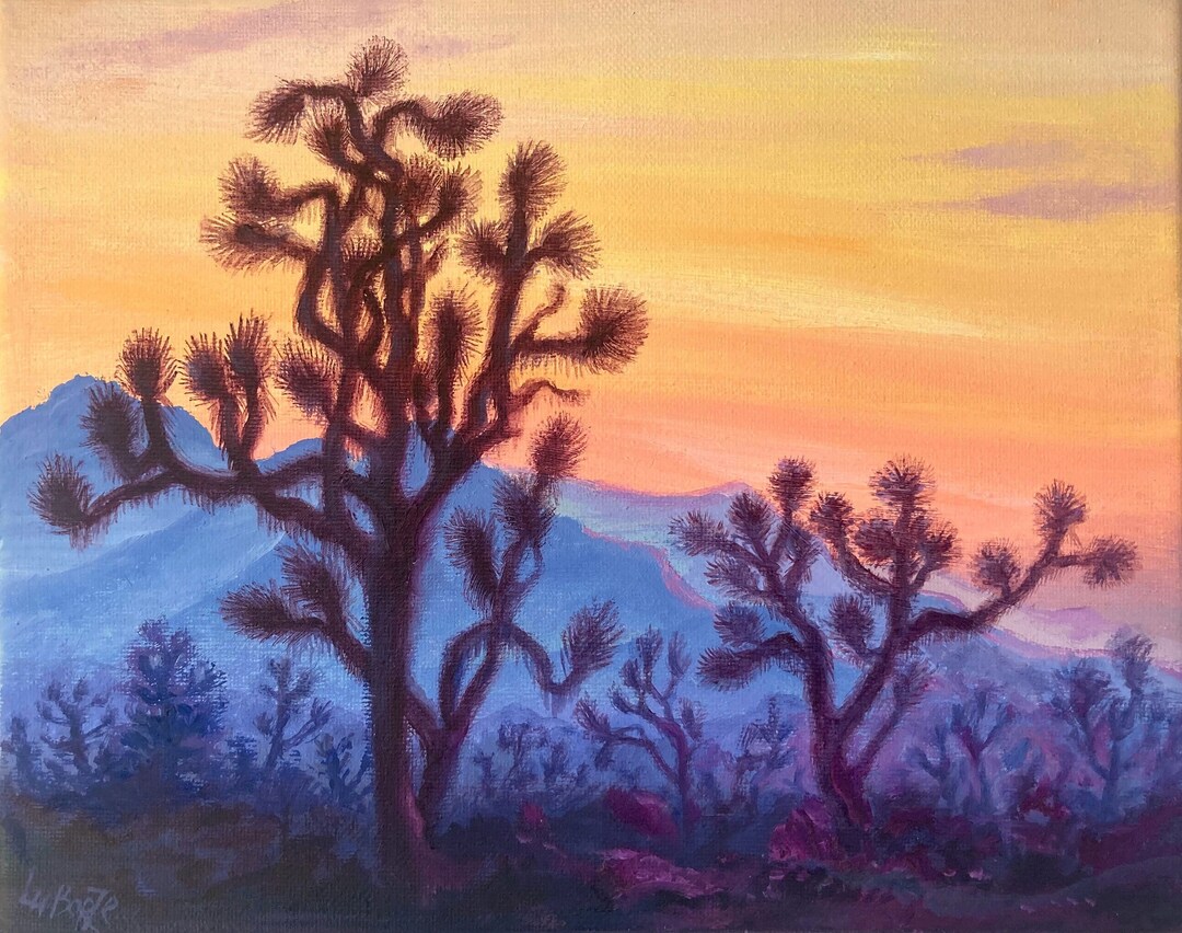 ORIGINAL Oil Painting. Joshua Tree Painting. California National Park ...