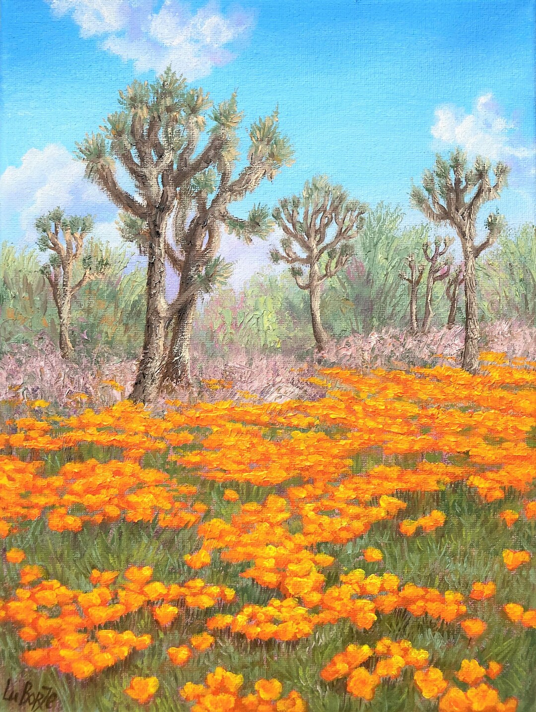 Original Oil Painting. Joshua Tree Park. Desert. California Landscape ...