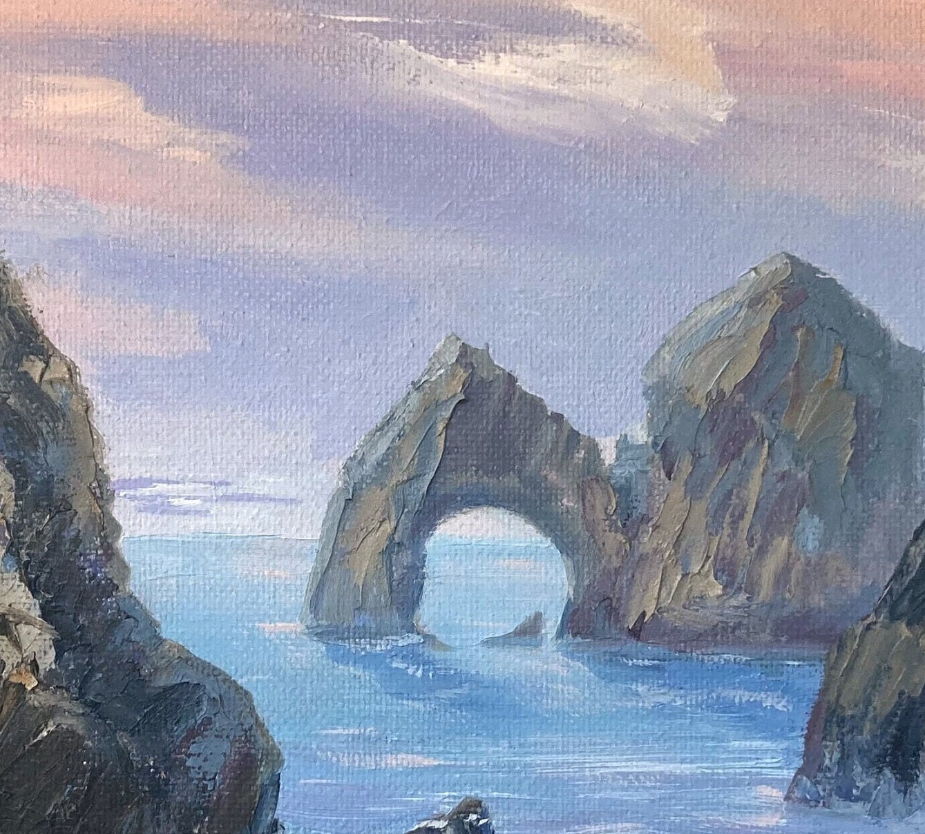 Original Oil Painting. Mack Arch Rock. Oregon Seascape. Canvas 12x9 ...