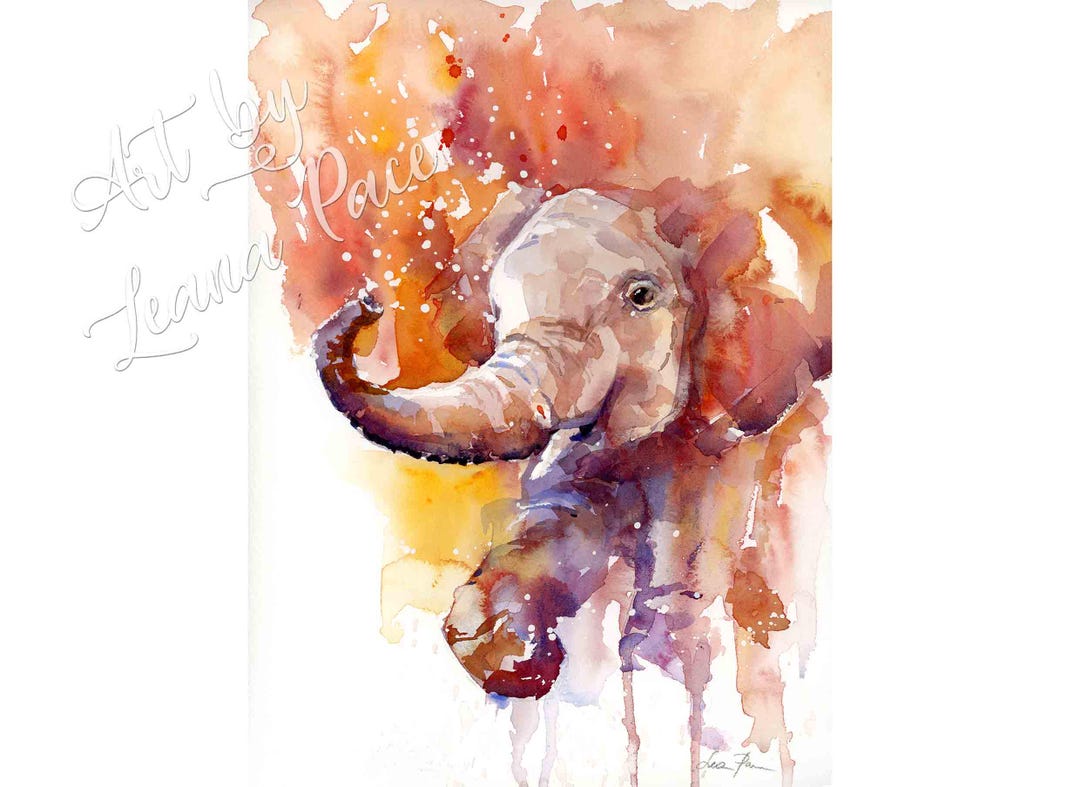 Elephant Painting Print - Watercolor Elephant Painting - Gift for ...