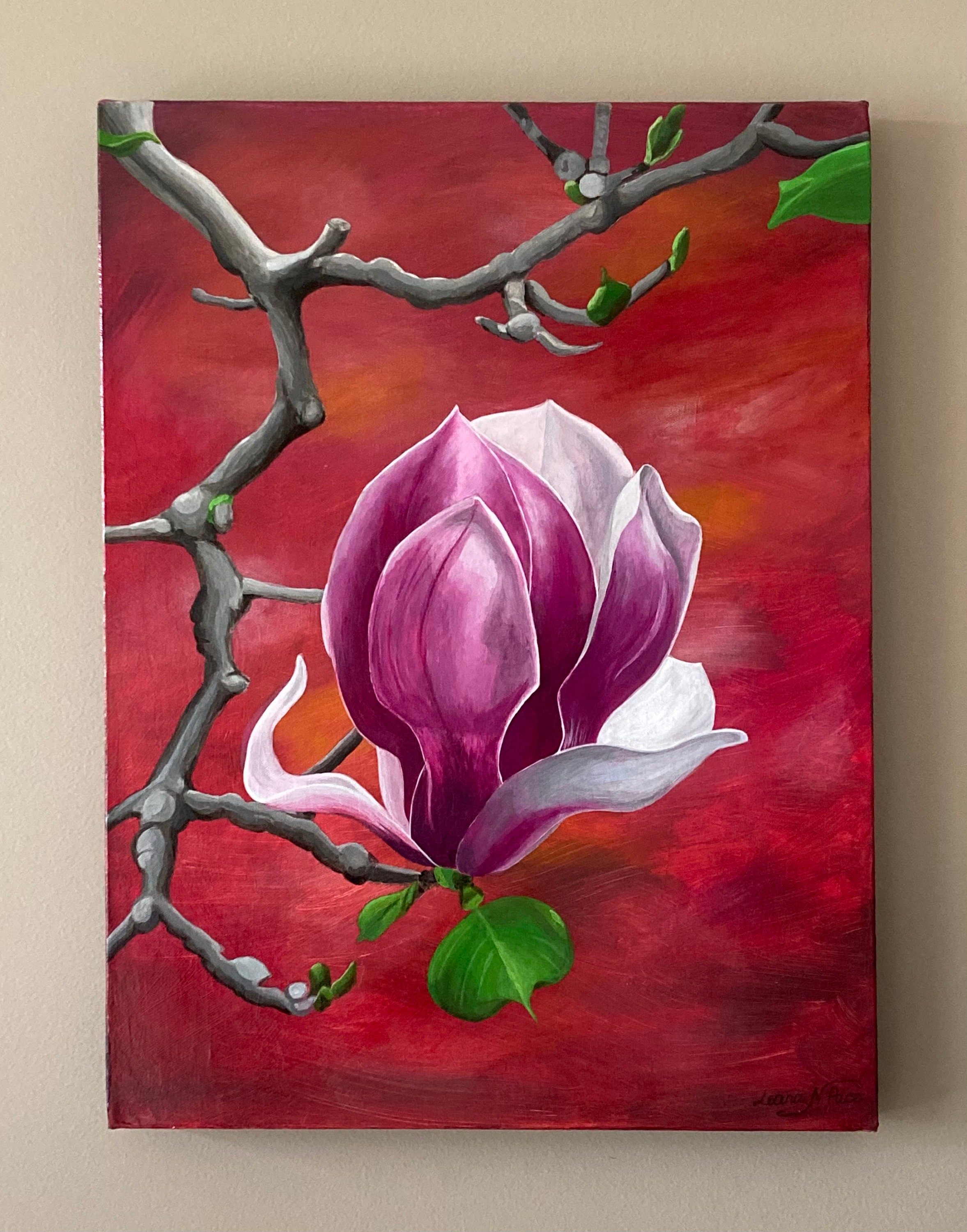 Magnolia Painting Acrylic