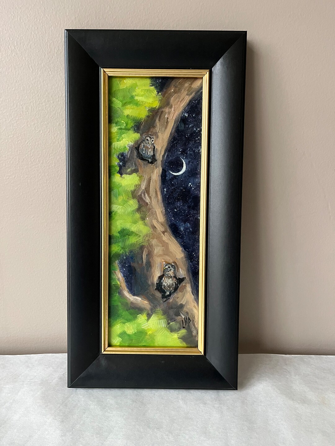 Owl Painting - Night Owl - Nature Scene - Original Oil Painting - Birds ...