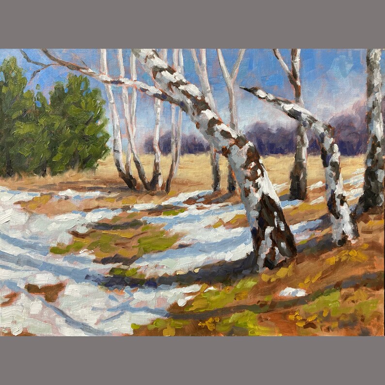 Spring Thaw Birches 12X16 Oil Painting Original Oil - Etsy
