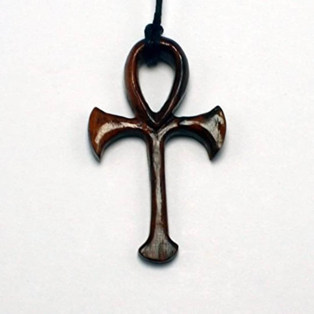 Wooden Ankh by Crown Republic | Hand Carved Wooden Pendant Jewelry ...