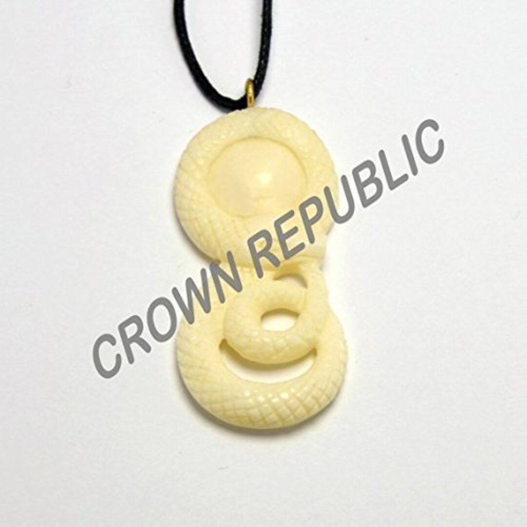 Orochi Snake Pendant by Crown Republic | Hand Carved Bone Necklace ...