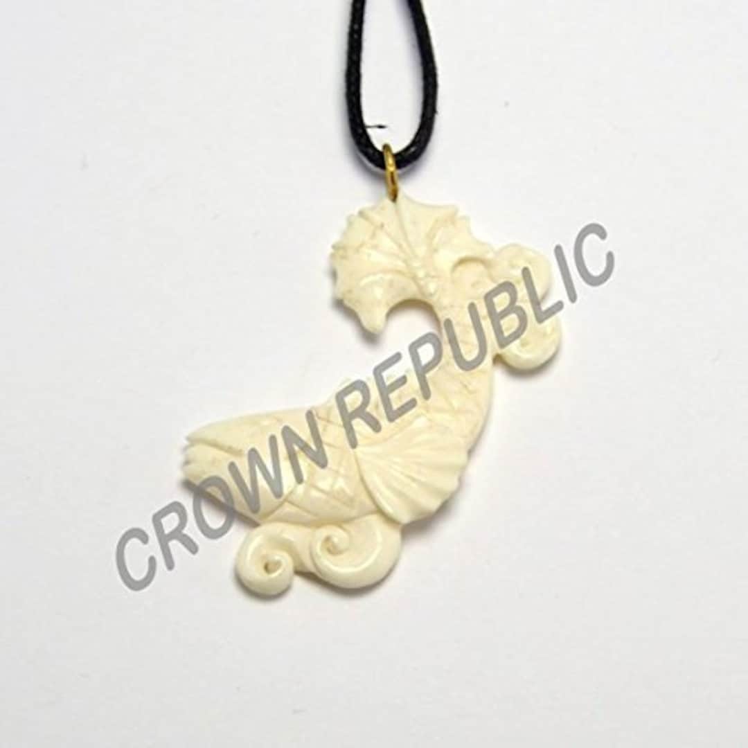 Kohaku Koi Fish Bone Pendant by Crown Republic | Hand Carved Bone ...