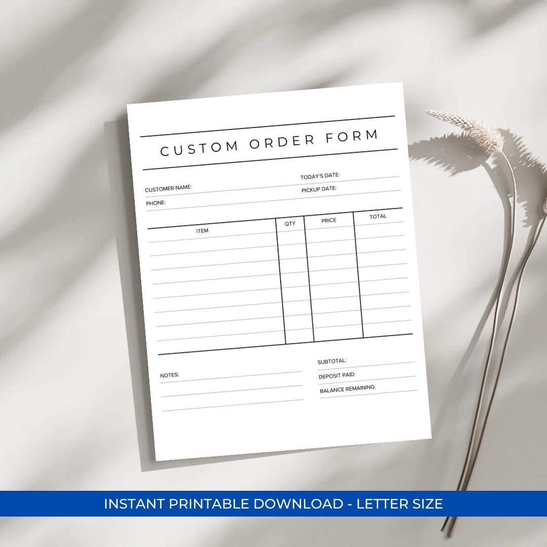 Craft Show Vendor Printables: Order Form, Inventory & Purchase Trackers ...