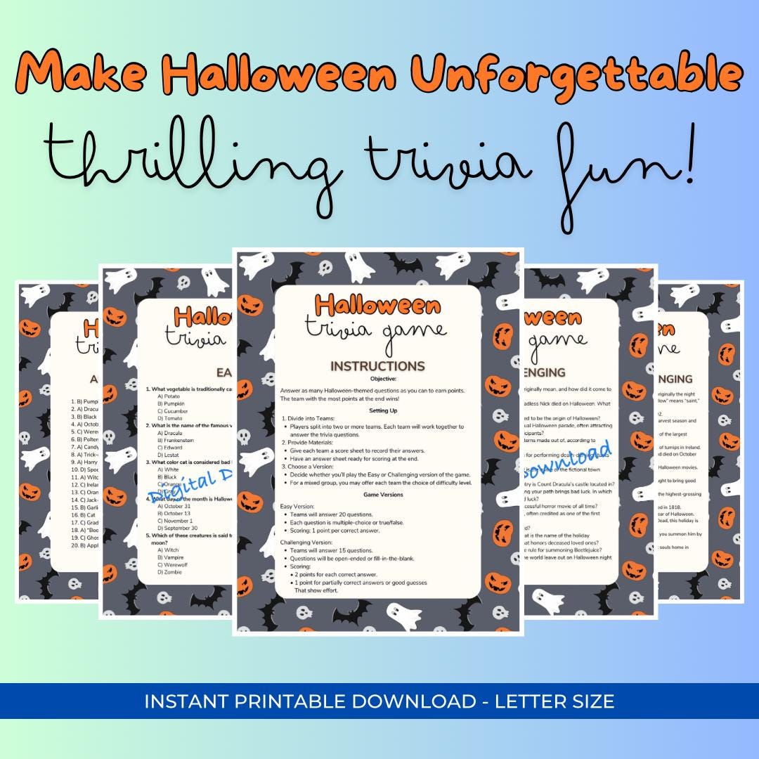 Ultimate Halloween Trivia Game - Fun & Spooky Party Quiz for Kids and ...