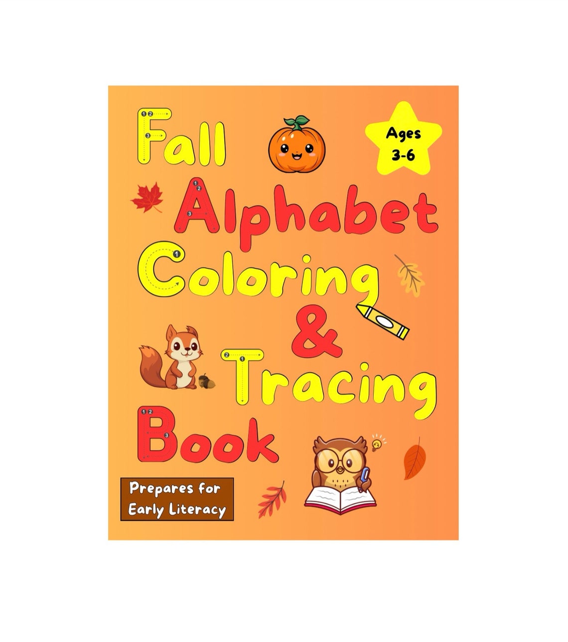 Printable Fall Alphabet Coloring and Tracing Book PDF Fun Autumn ...