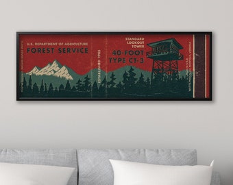 Retro Alcatraz Matchbook Poster 36 X 12 Vintage Wall | Etsy