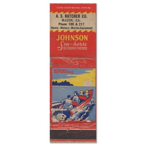 Retro Outboard Motor Matchbook Poster (12 X 36in.) | Vintage Boat ...