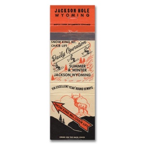 Vintage Jackson Hole Matchbook Poster (12 X 36 In.) Retro Ski Resort ...