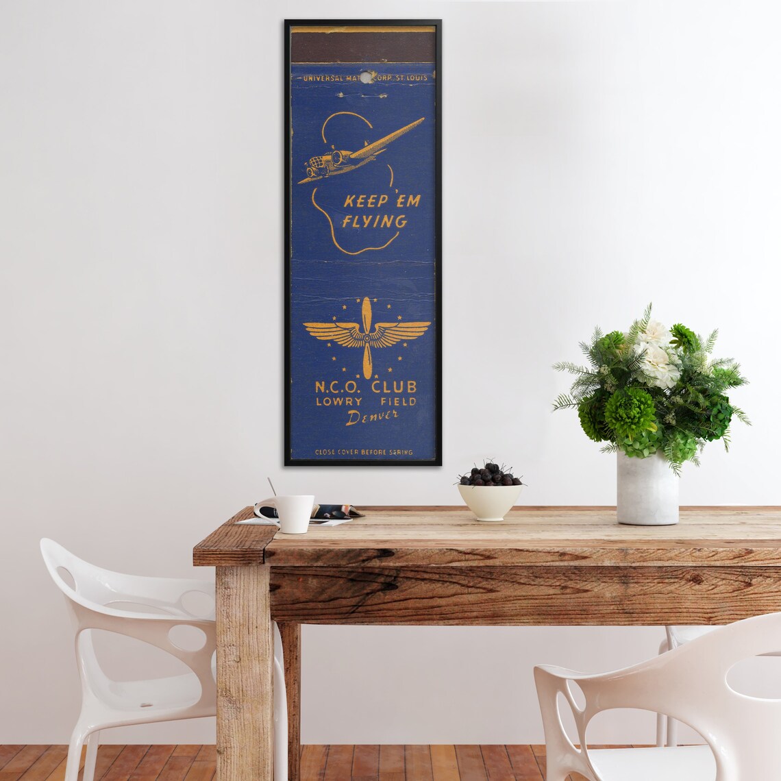 Vintage Air Force Base Matchbook Poster 12 X 36 In. - Etsy