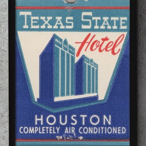 Vintage Texas State Hotel Matchbook Poster (12 X 36 In.) - Etsy