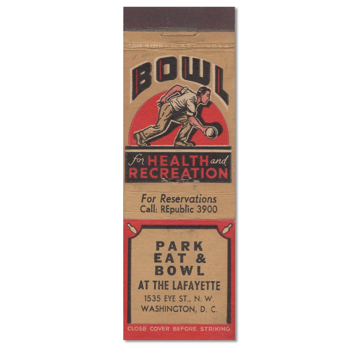 Retro Bowling Matchbook Poster (12 X 36") Bowling Alley Sign | Sports ...