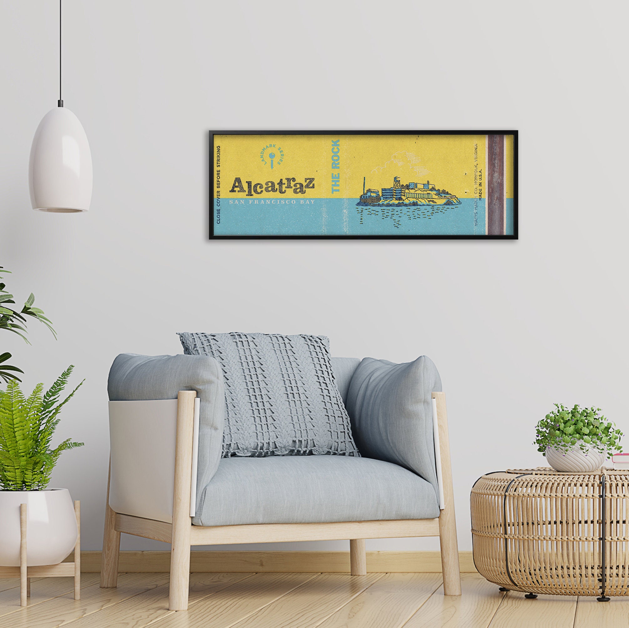 Retro Alcatraz Matchbook Poster (36 X 12") Vintage Wall Art | San ...