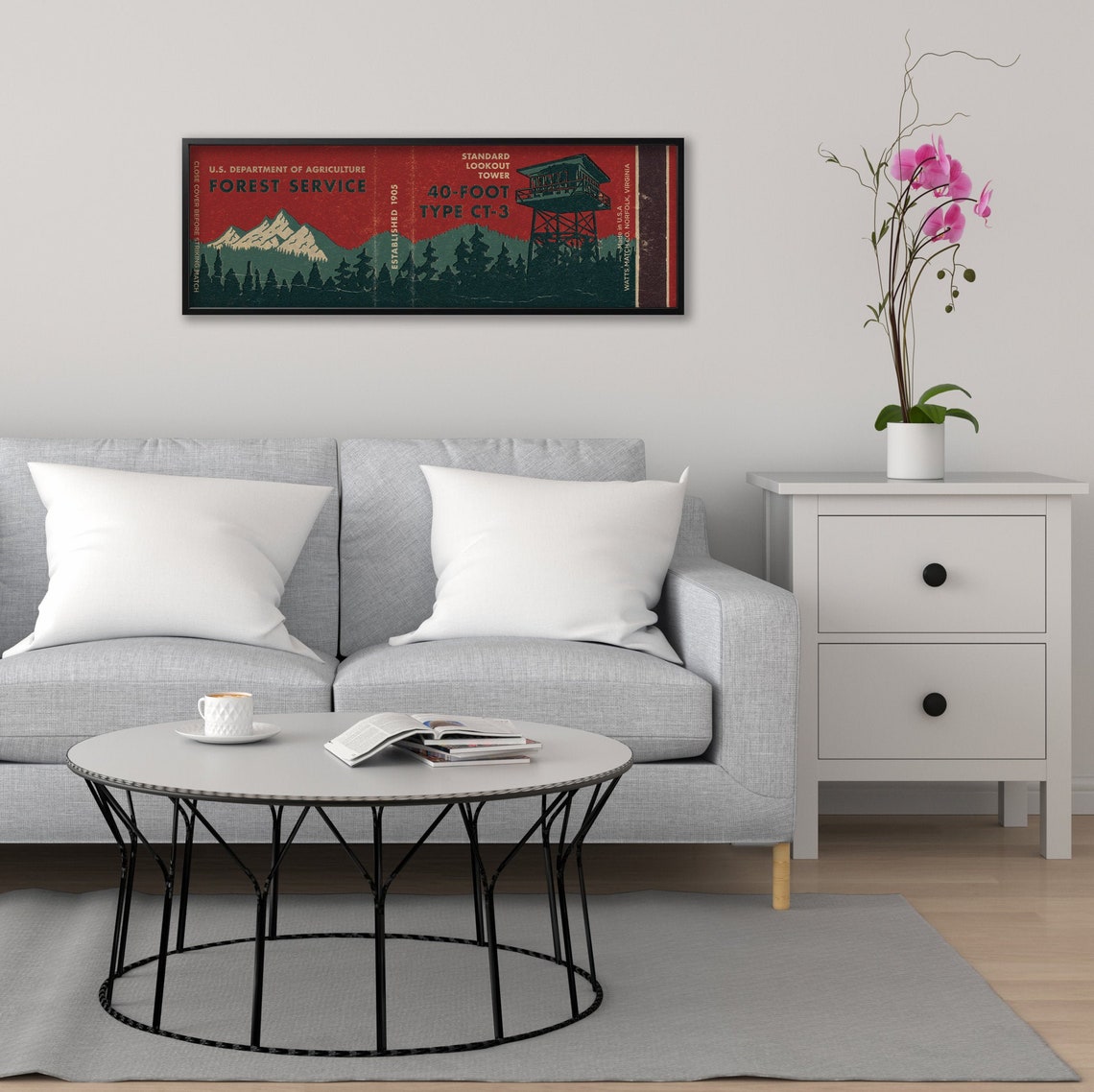 Retro US Forest Service Matchbook Poster 36 X 12 Fire - Etsy