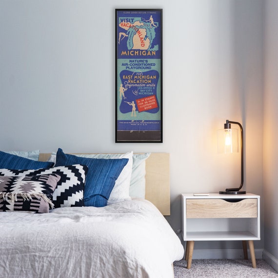 Retro Visit Michigan Matchbook Poster 12 X 36in. Vintage | Etsy