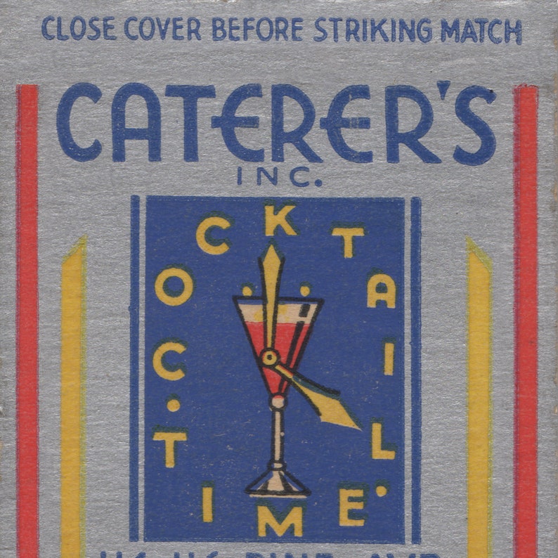 Retro Cocktail Time Matchbook Poster 12x36 Vintage | Etsy