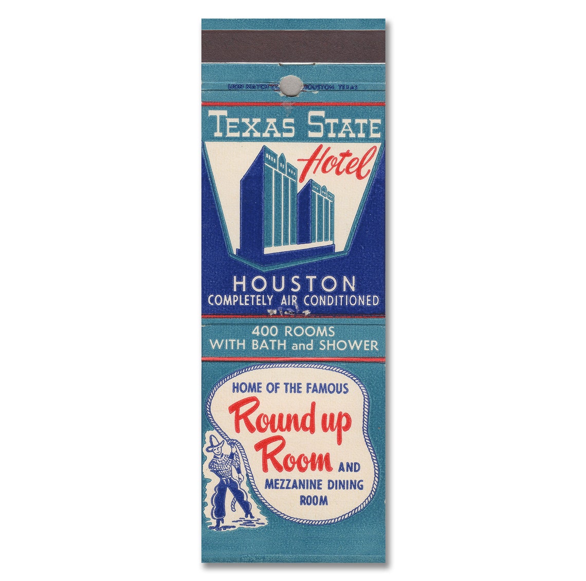 Vintage Texas State Hotel Matchbook Poster 12 X 36 In. - Etsy