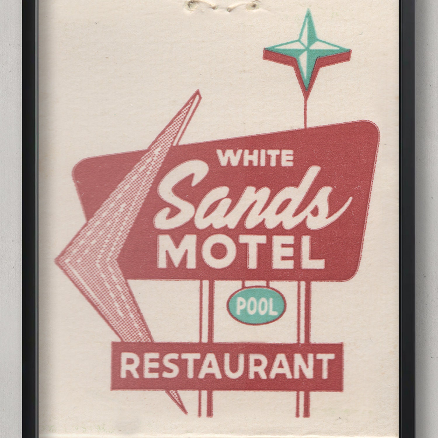 Vintage White Sands Motel Matchbook Poster 12 X 36in. - Etsy