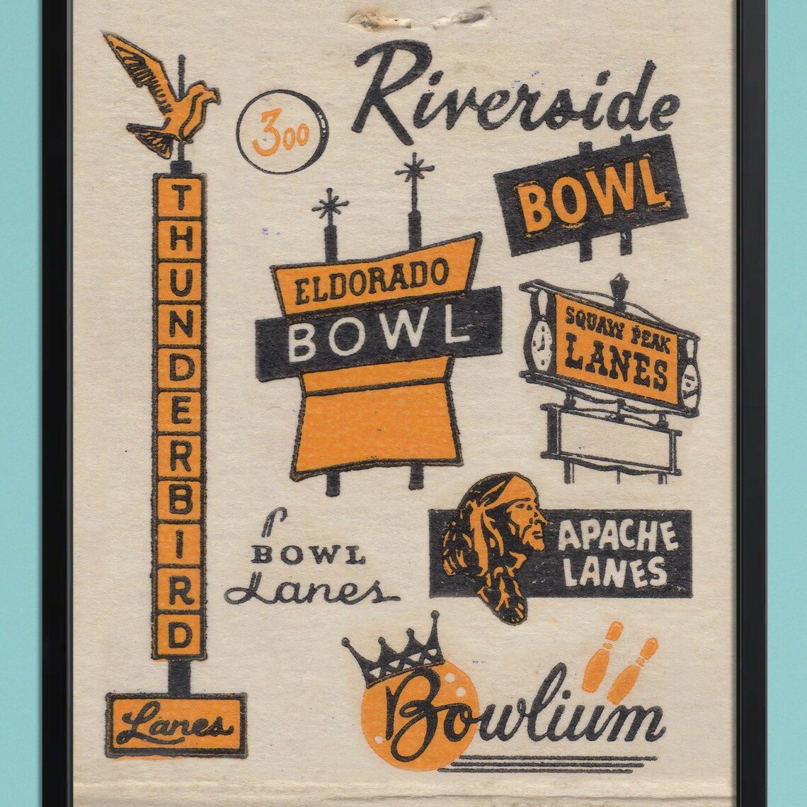 Vintage Bowling Alley Matchbook Poster (12 X 36 In.) - Etsy