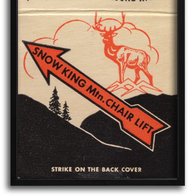 Vintage Jackson Hole Matchbook Poster 12 X 36 In. Retro Ski - Etsy