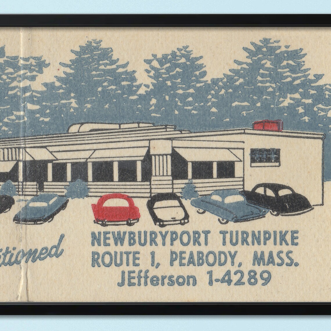 Vintage Bel Aire Diner Matchbook Poster 12 X 36 In. | Etsy