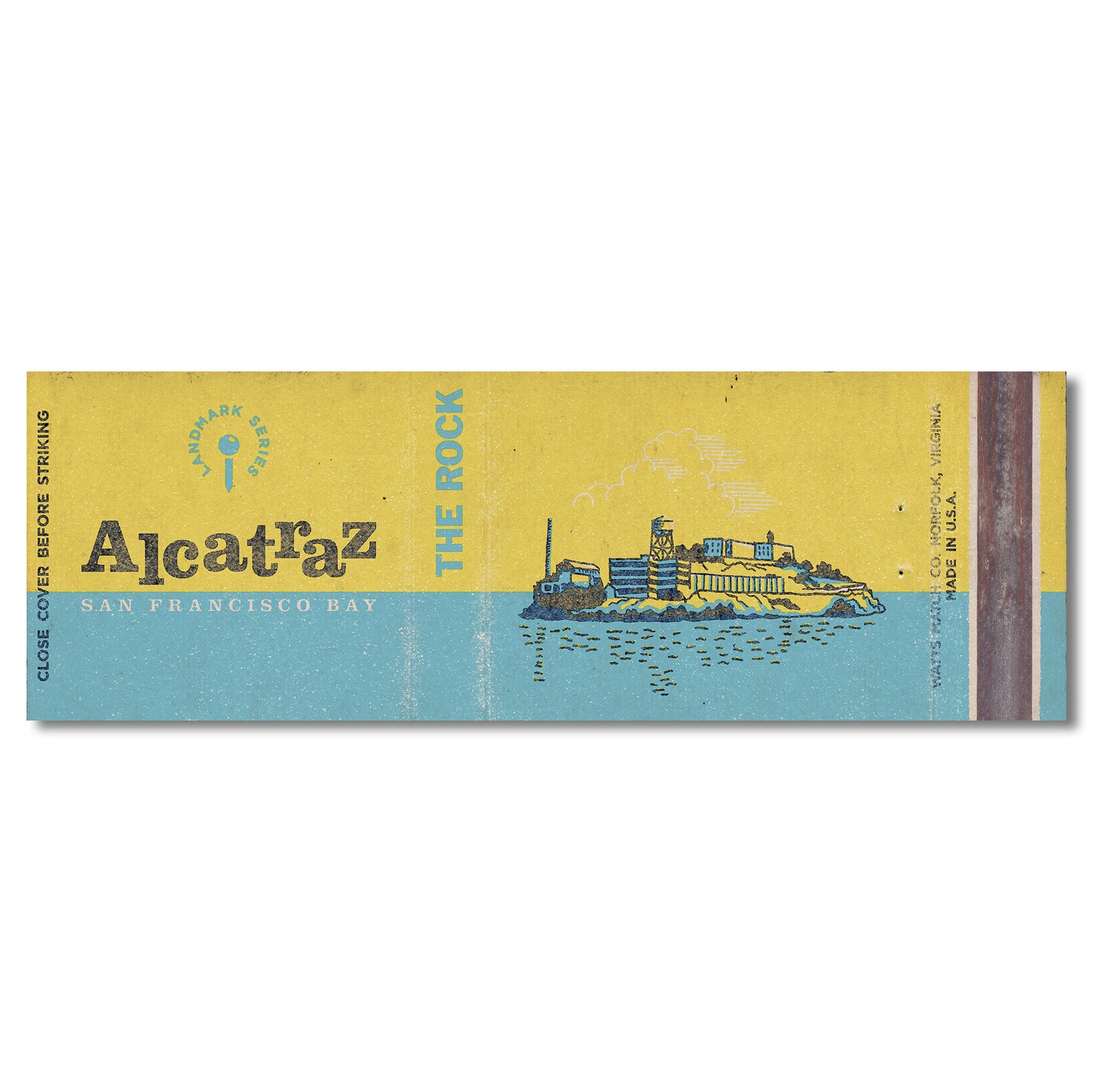 Retro Alcatraz Matchbook Poster (36 X 12") Vintage Wall Art | San ...