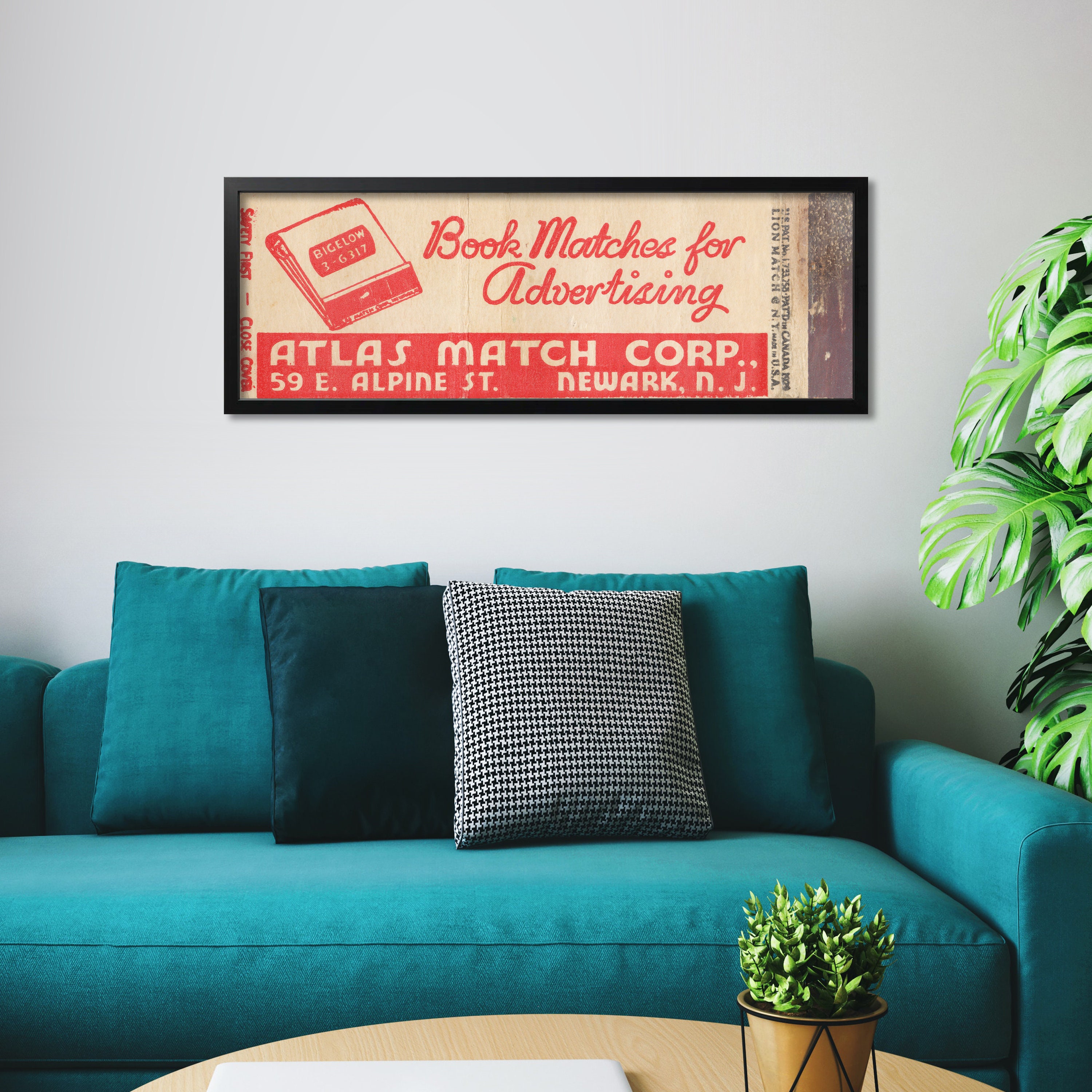 Retro Matchbook Poster 36 X 12 Vintage Advertising - Etsy