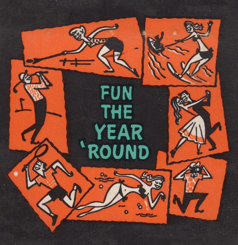 Retro Miami Beach Matchbook Poster (12 X 30in.) / Vintage Illustration ...