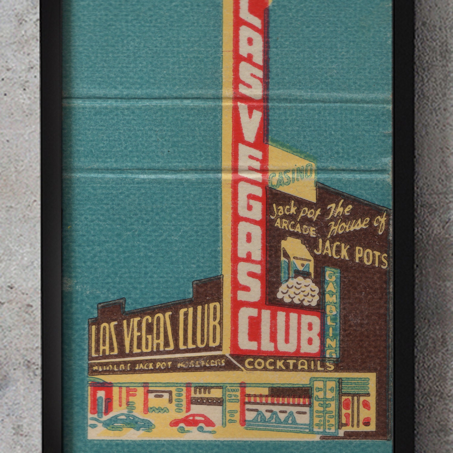 Vintage Las Vegas Club Matchbook Poster (12 X 36 In.) - Etsy